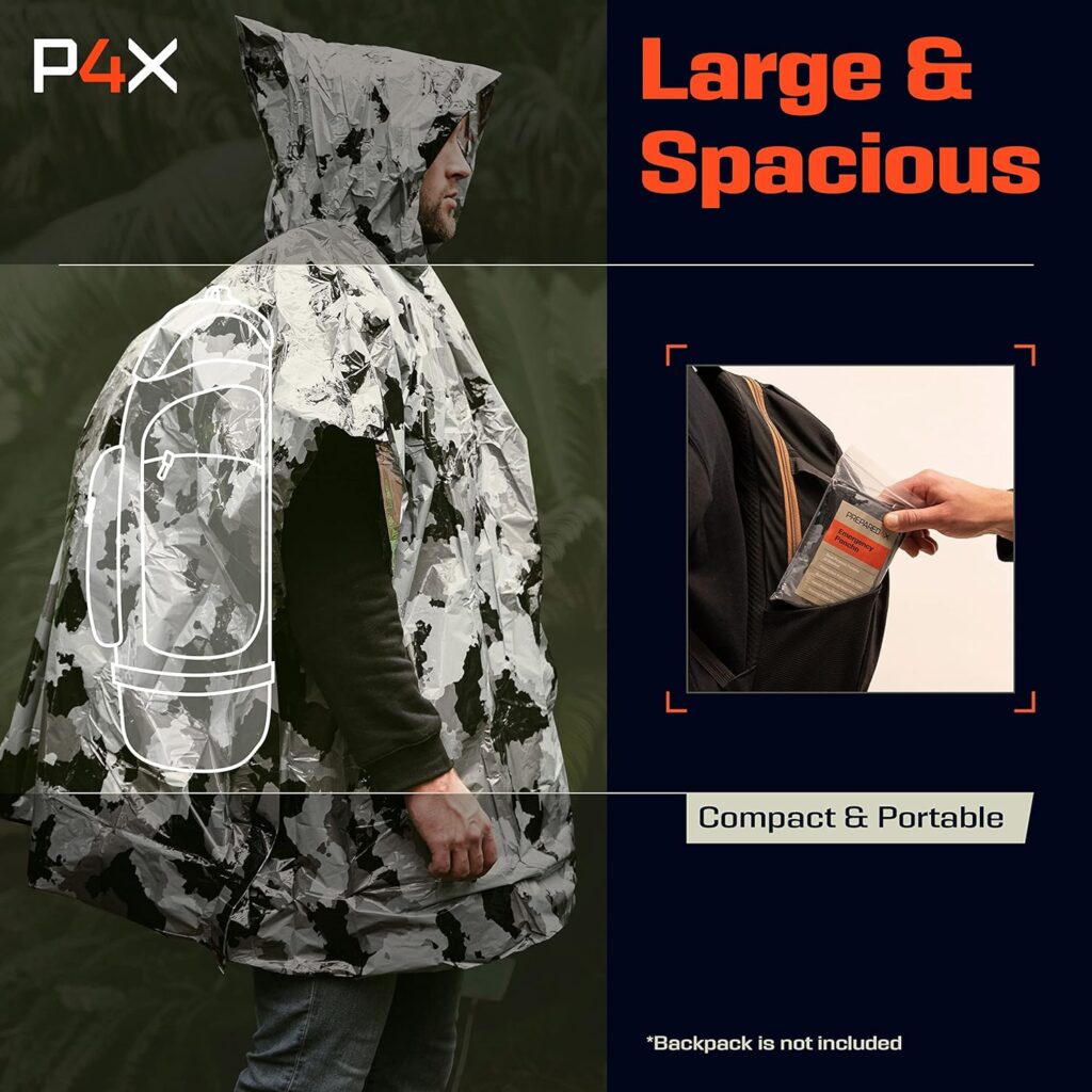PREPARED4X Emergency Rain Poncho Review - Emergency Kits And ...